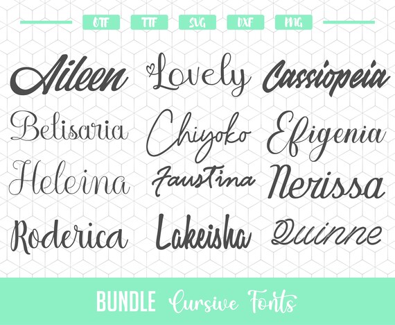 Cursive Font Bundle Alphabet Letters Font Svg TTF Cricut, 60% OFF