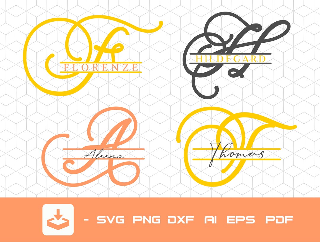 Split Monogram SVG, Split Monogram Frame Alphabet SVG, Digital Download ...
