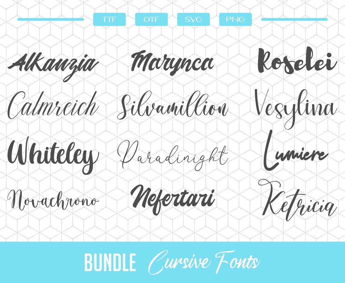 Cursive Fonts for Cricut Fonts Svg Bundle Silhouette Cursive Font Cursive Font Svg Beauty Font ...