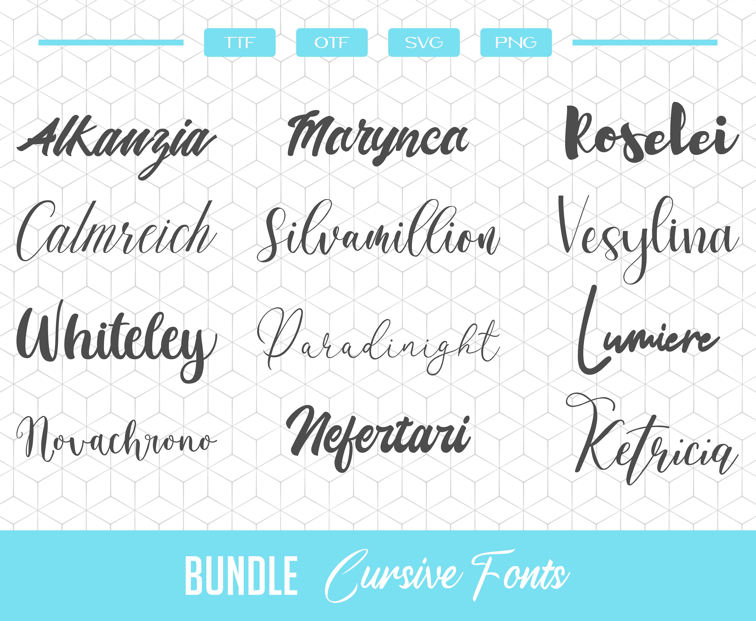Cursive Fonts for Cricut Fonts Svg Bundle Silhouette Cursive Font ...