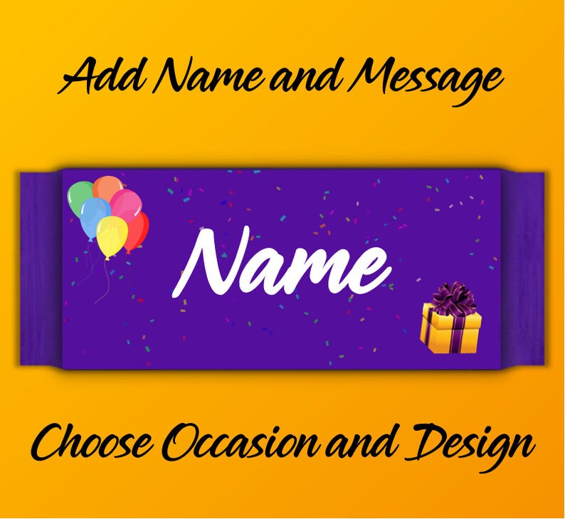 PERSONALIZED CHOCOLATE BAR Name Message Occasion & Flavour - Etsy UK