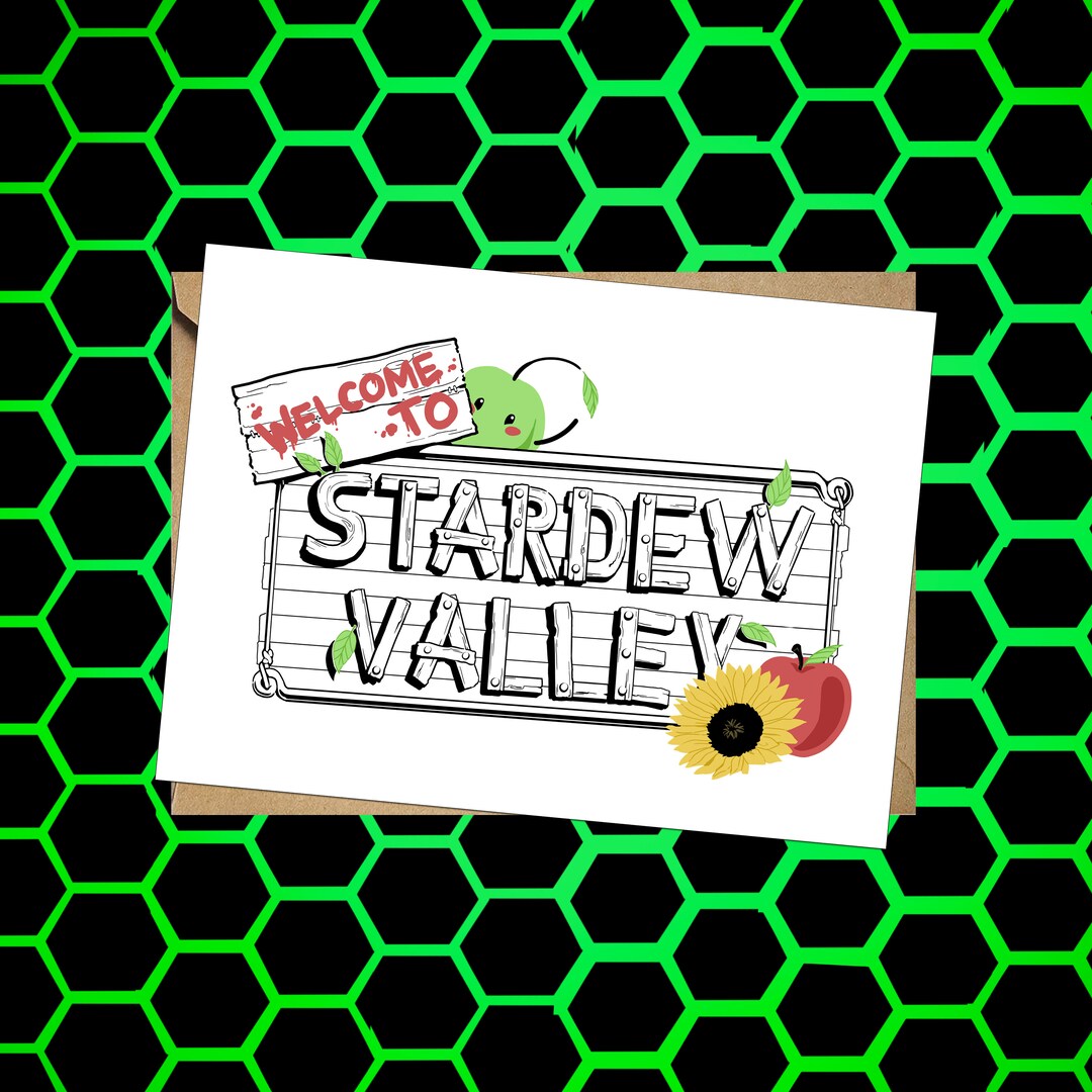 Handmade Recycled Card & Badge Stardew Valley White Recycled Card Eco ...