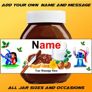 CHRISTMAS PERSONALIZED NUTELLA Labels Personalize With Name and Message ...