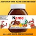CHRISTMAS PERSONALIZED NUTELLA Labels Personalize With Name and Message ...