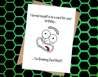 Card Rick Birthday Card Greeting Card Download Print - Etsy