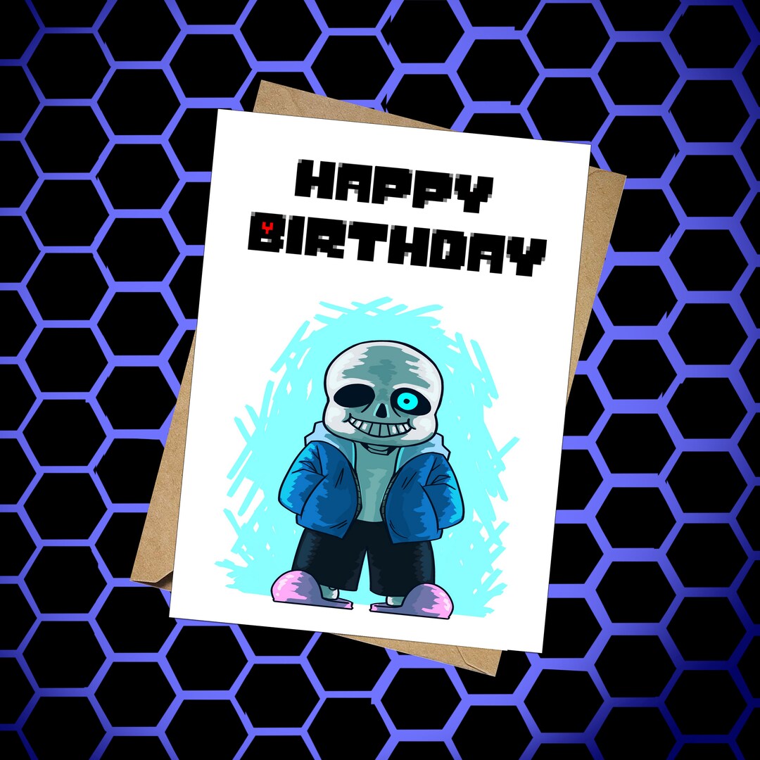 Handmade Recycled Card & Badge Sans Undertale White Recycled Card Eco ...