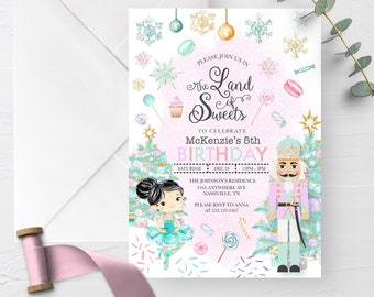 EDITABLE Invitation Land of Sweets Birthday Invitation Sugar | Etsy