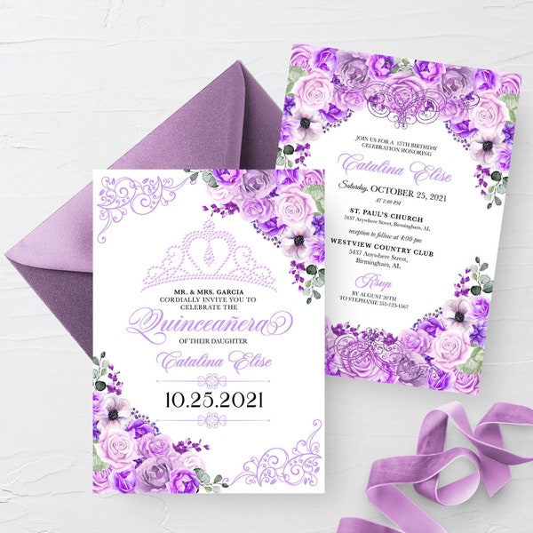 Lilac Invitation - Etsy