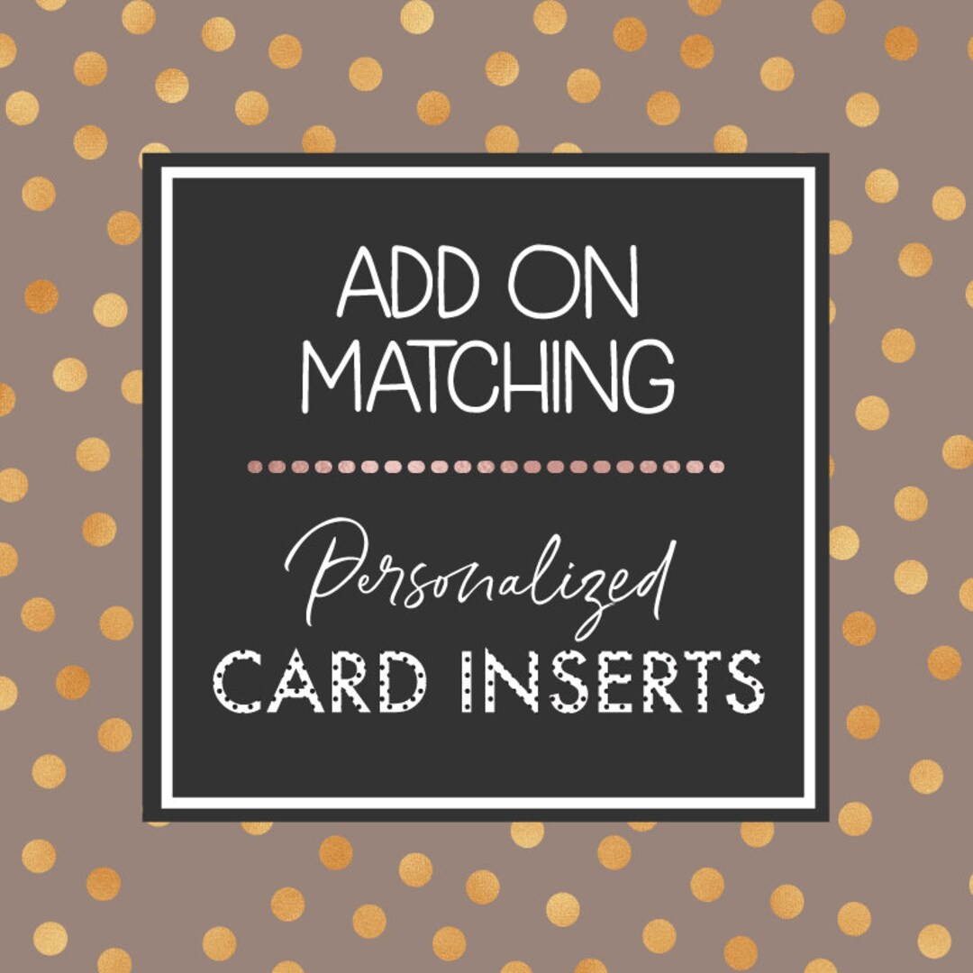Add-on *DIGITAL* Matching Card Inserts, Digital Template, CUSTOM ...