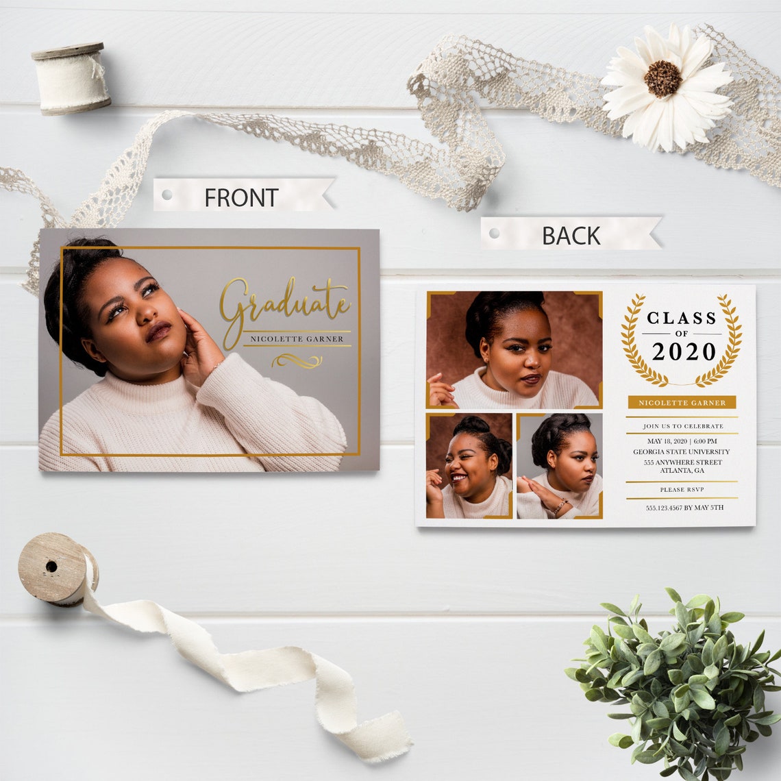 EDITABLE Invitation Graduation Announcement Graduation Party - Etsy