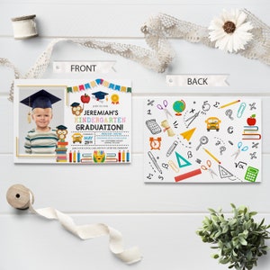 Editable Kindergarten Graduation Photo Invitation (corjl) - Etsy
