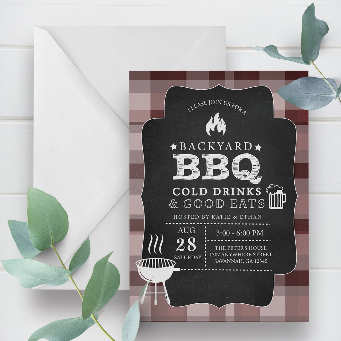 EDITABLE Invitation Backyard BBQ Invitation Barbecue BBQ - Etsy