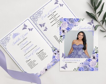 Editable Quinceanera Program Template Sweet Sixteen Birthday - Etsy Israel