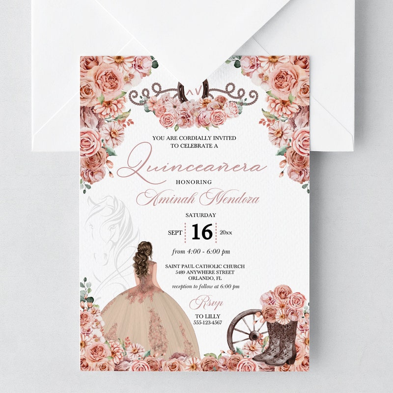 Quinceanera Invitation Spanish - Etsy
