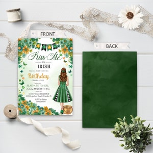 EDITABLE Invitation, St. Patrick's Day Kiss Me I'm Irish Birthday ...