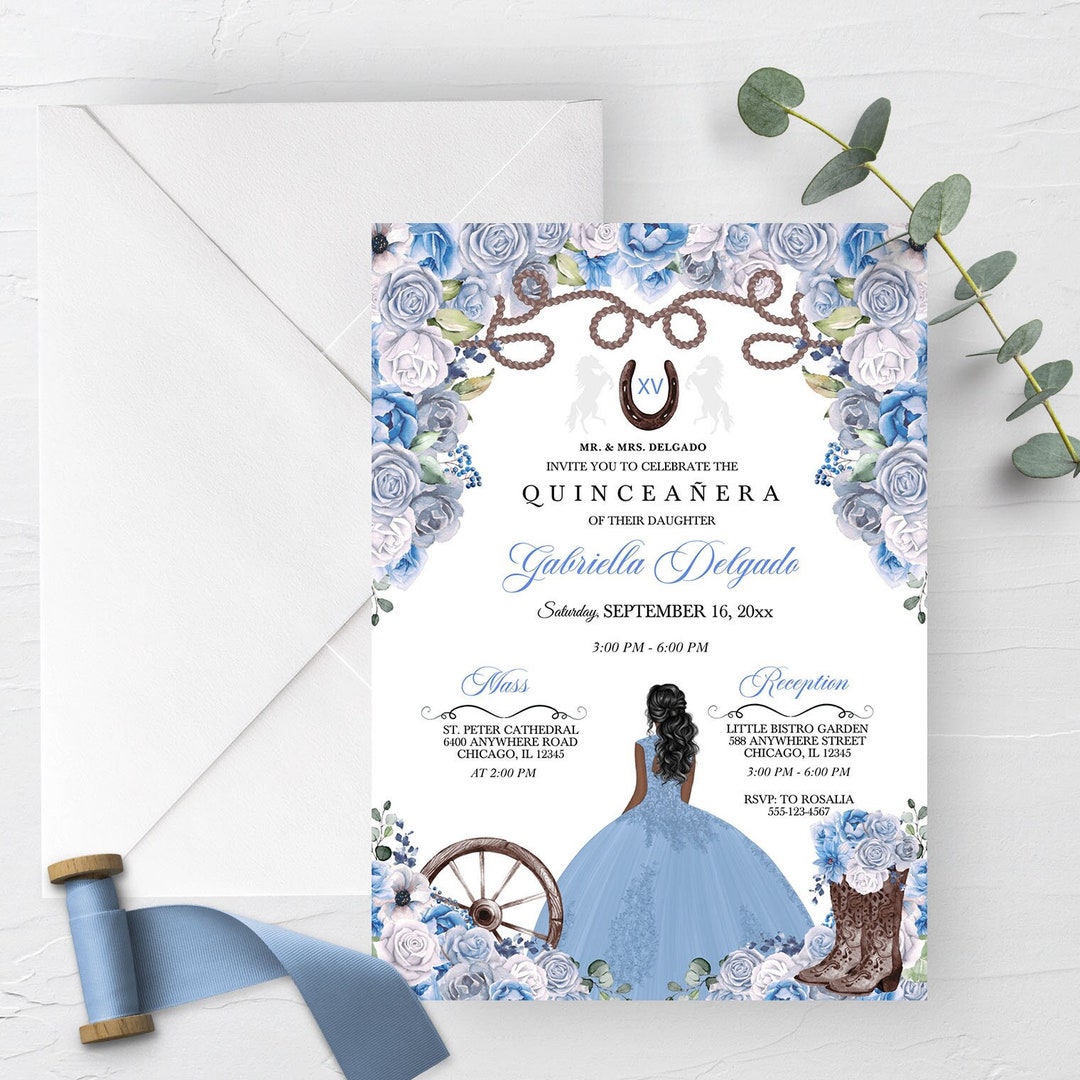 Invitación EDITABLE, Invitación de Quinceañera con Botas Vaqueras del ...