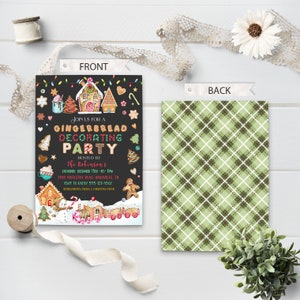 EDITABLE Invitation, Christmas Gingerbread Decorating Party Invitation ...