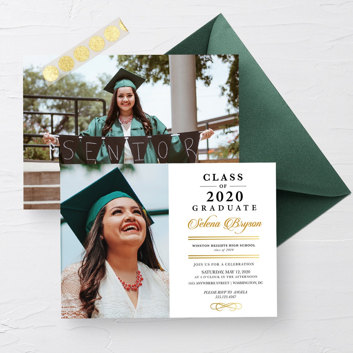 EDITABLE Invitation Graduation Announcement Graduation Party - Etsy