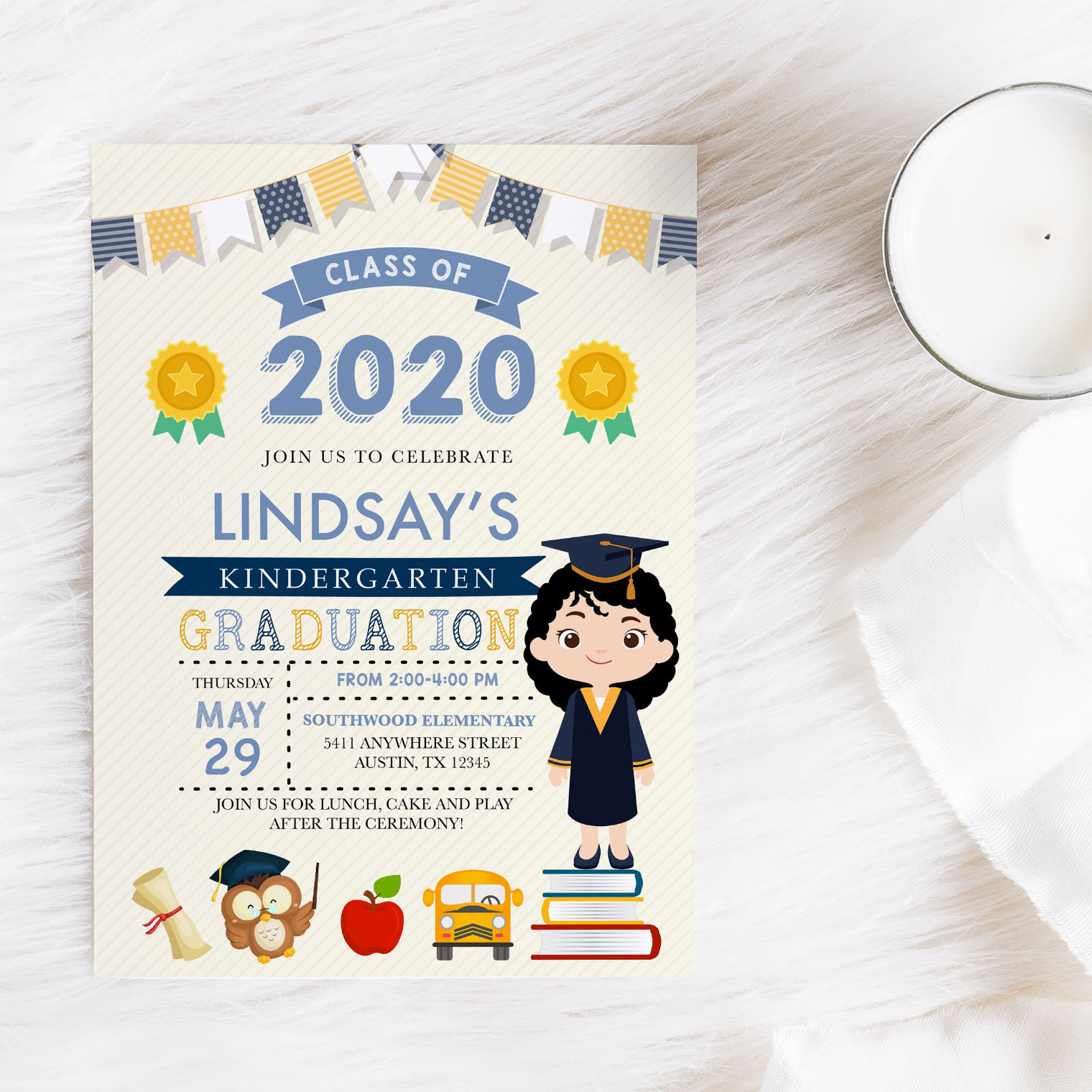 EDITABLE Invitation Kids Graduation Invitation Graduation - Etsy