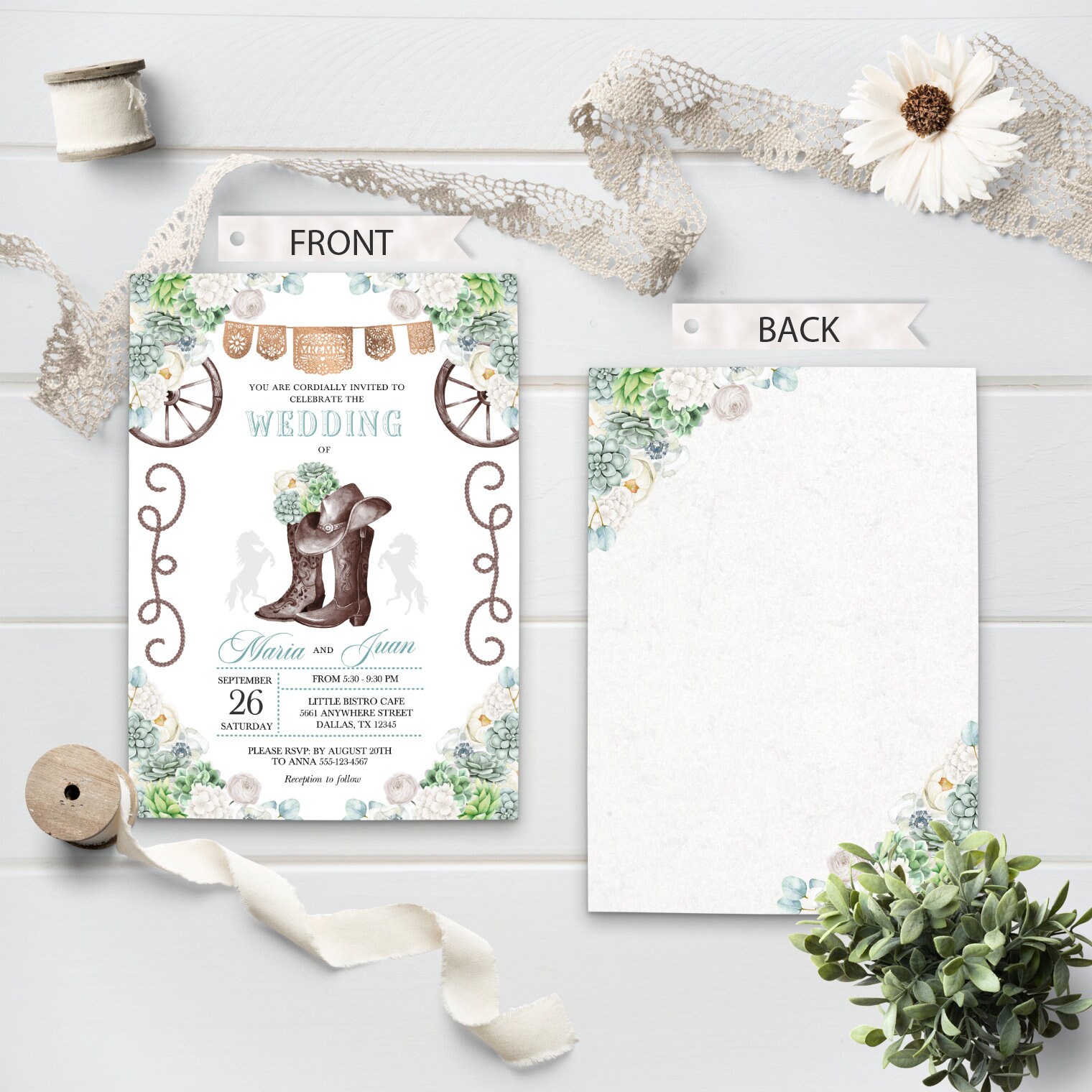 EDITABLE Invitation Western Cowboy Boots Wedding Invitation - Etsy