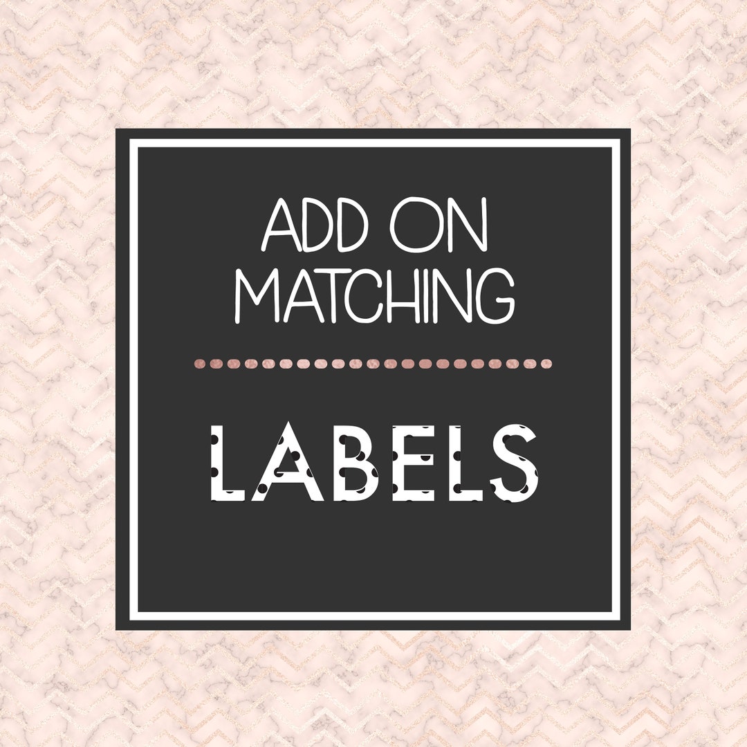 Add-on *DIGITAL* Matching Labels, Digital Printable Party & Stationery ...