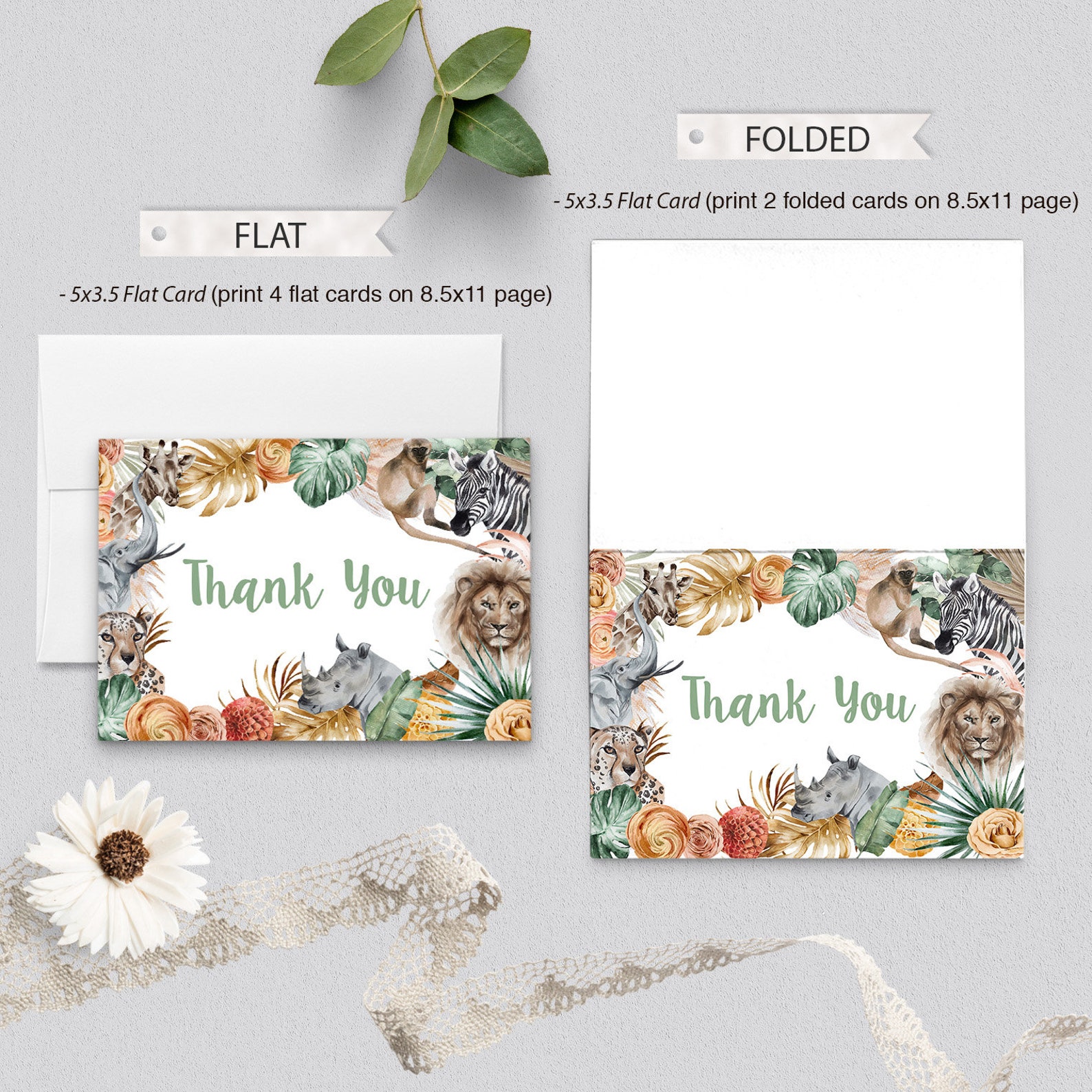 EDITABLE Invitation Boho Jungle Safari Two Wild Birthday | Etsy