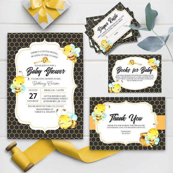 Bumble Bee Invite - Etsy