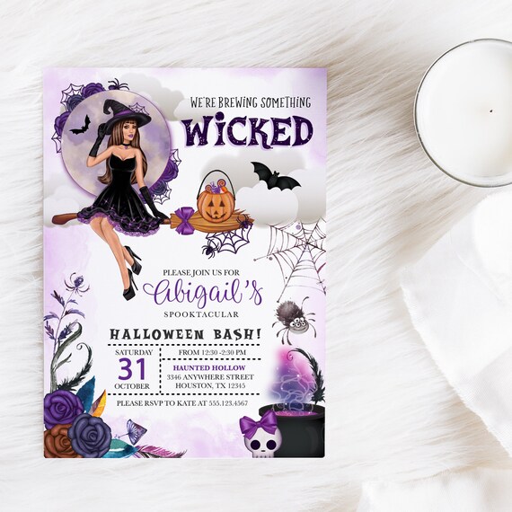 Halloween Invites Corjl Invitations Wicked Halloween Party Costume ...