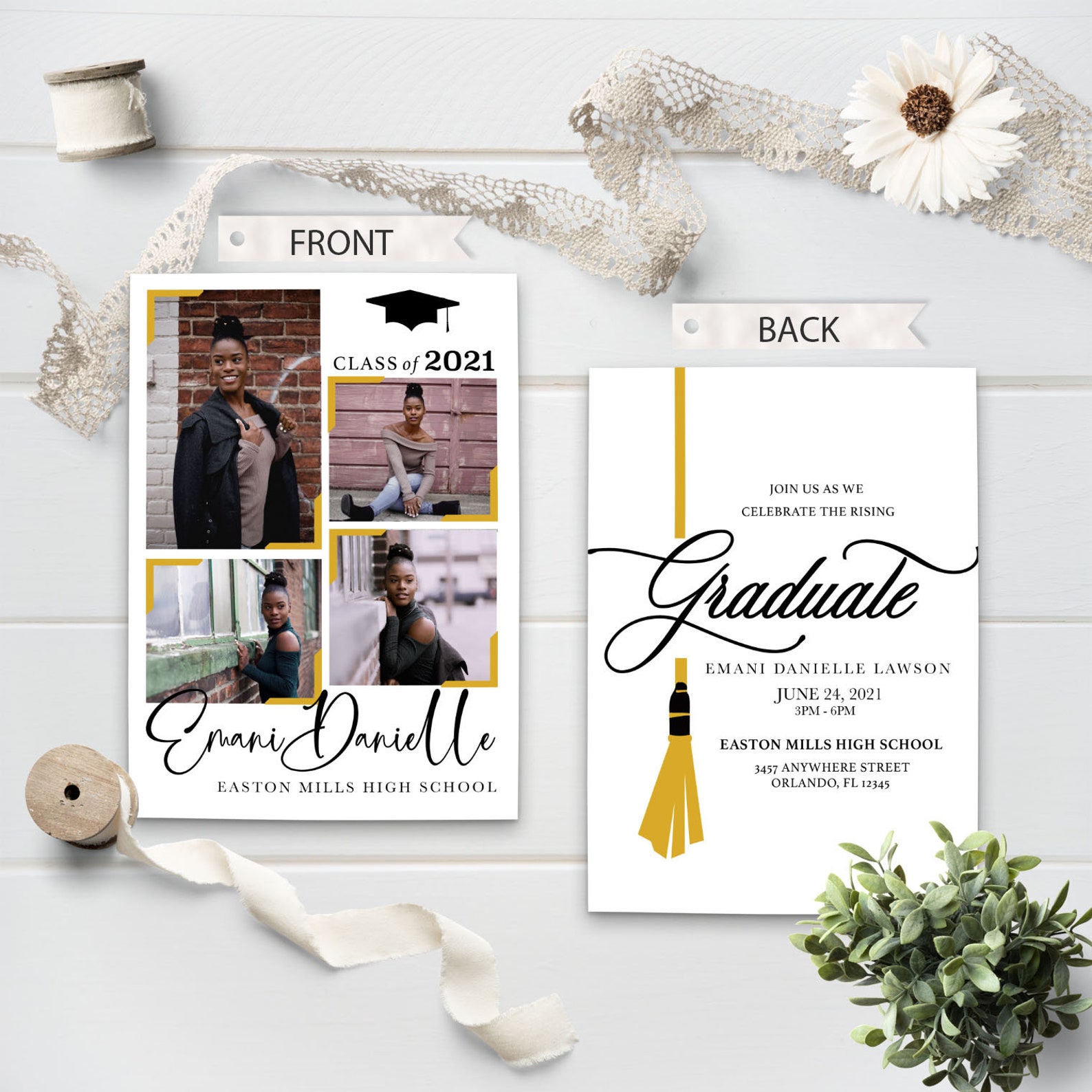 EDITABLE Invitation Graduation Announcement Graduation Party - Etsy