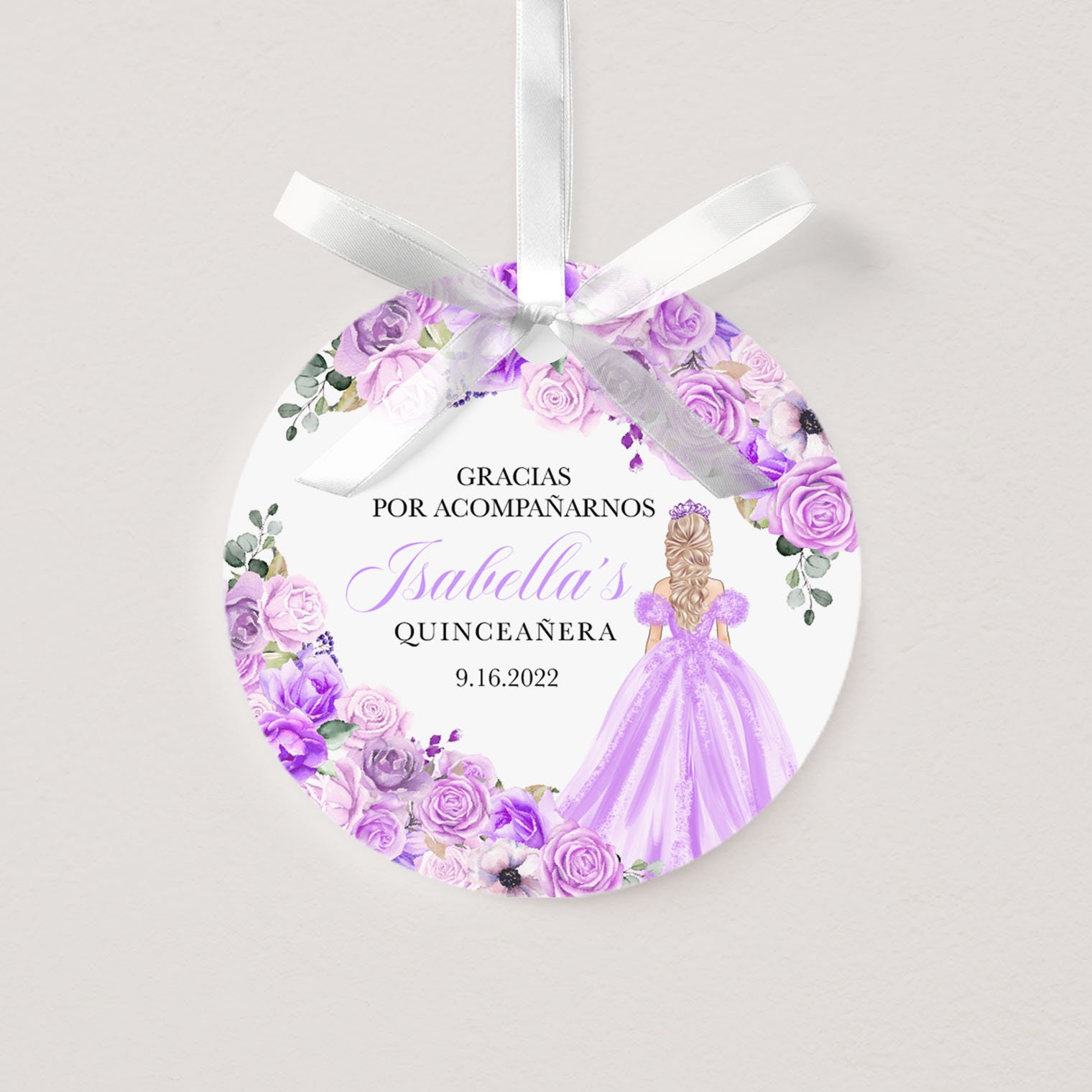 EDITABLE Favor Tag Label Elegant Lilac Purple Floral - Etsy