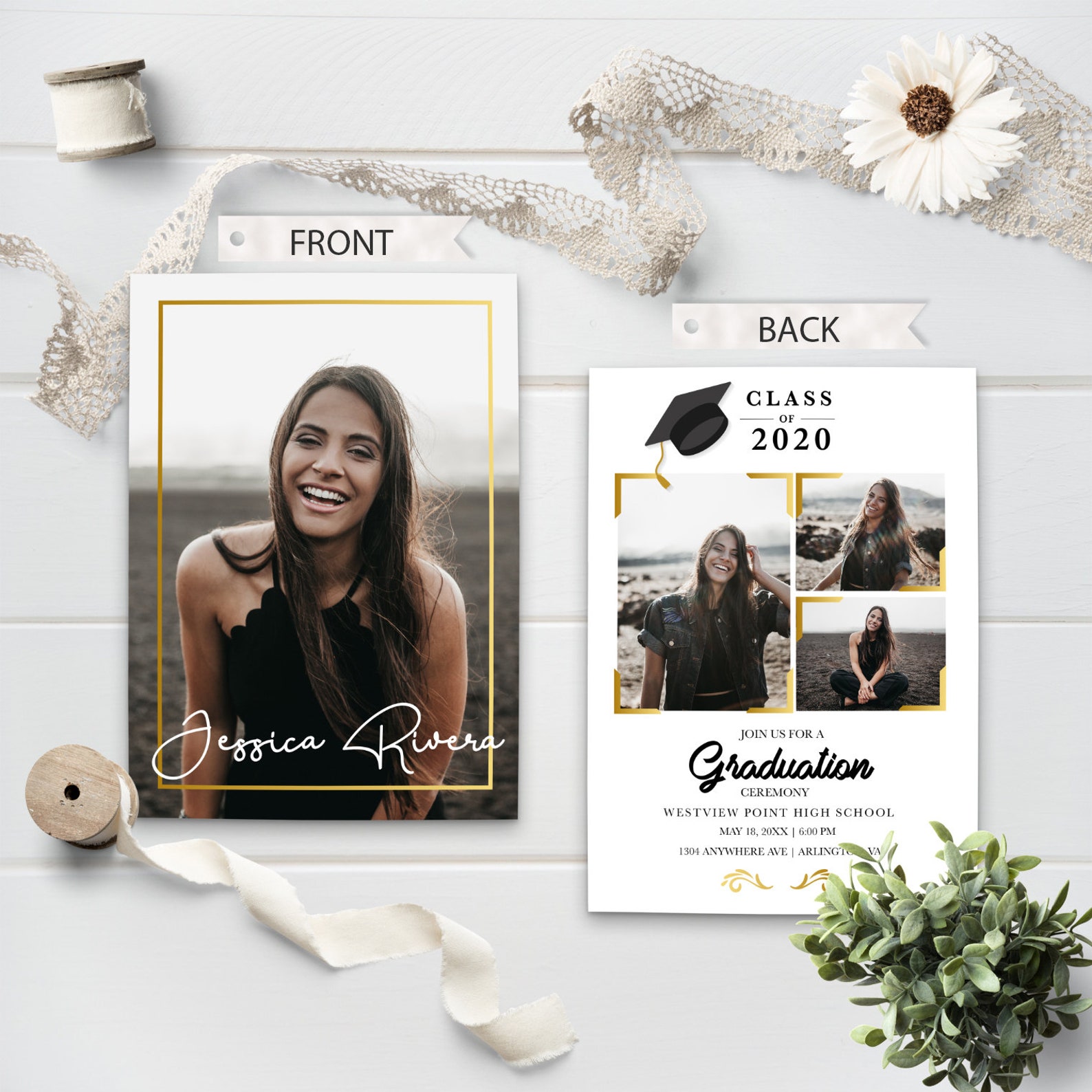 EDITABLE Invitation Graduation Announcement Graduation Party | Etsy