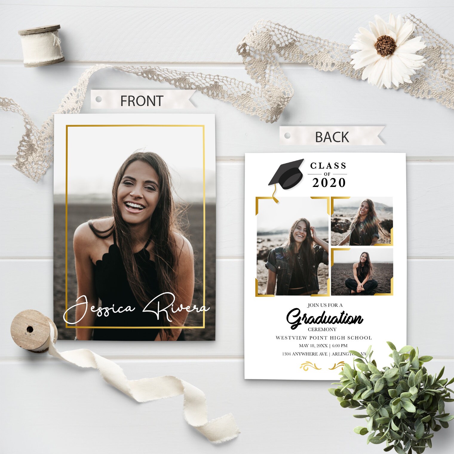 EDITABLE Invitation Graduation Announcement Graduation Party | Etsy