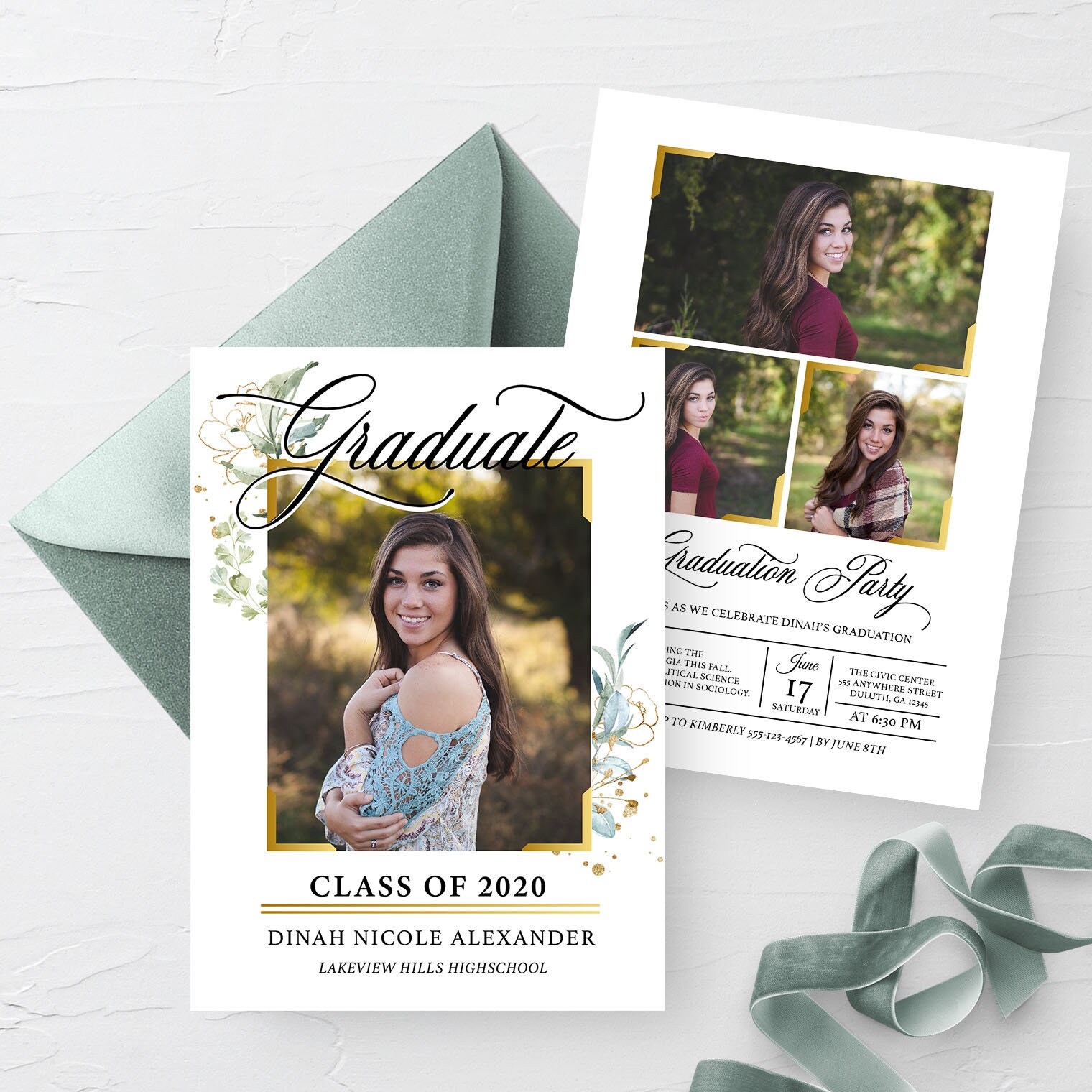 EDITABLE Invitation Graduation Announcement Graduation Party | Etsy