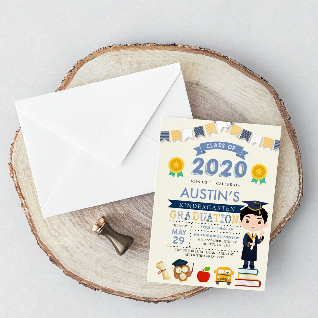 EDITABLE Invitation, Kids Graduation Invitation, Graduation ...