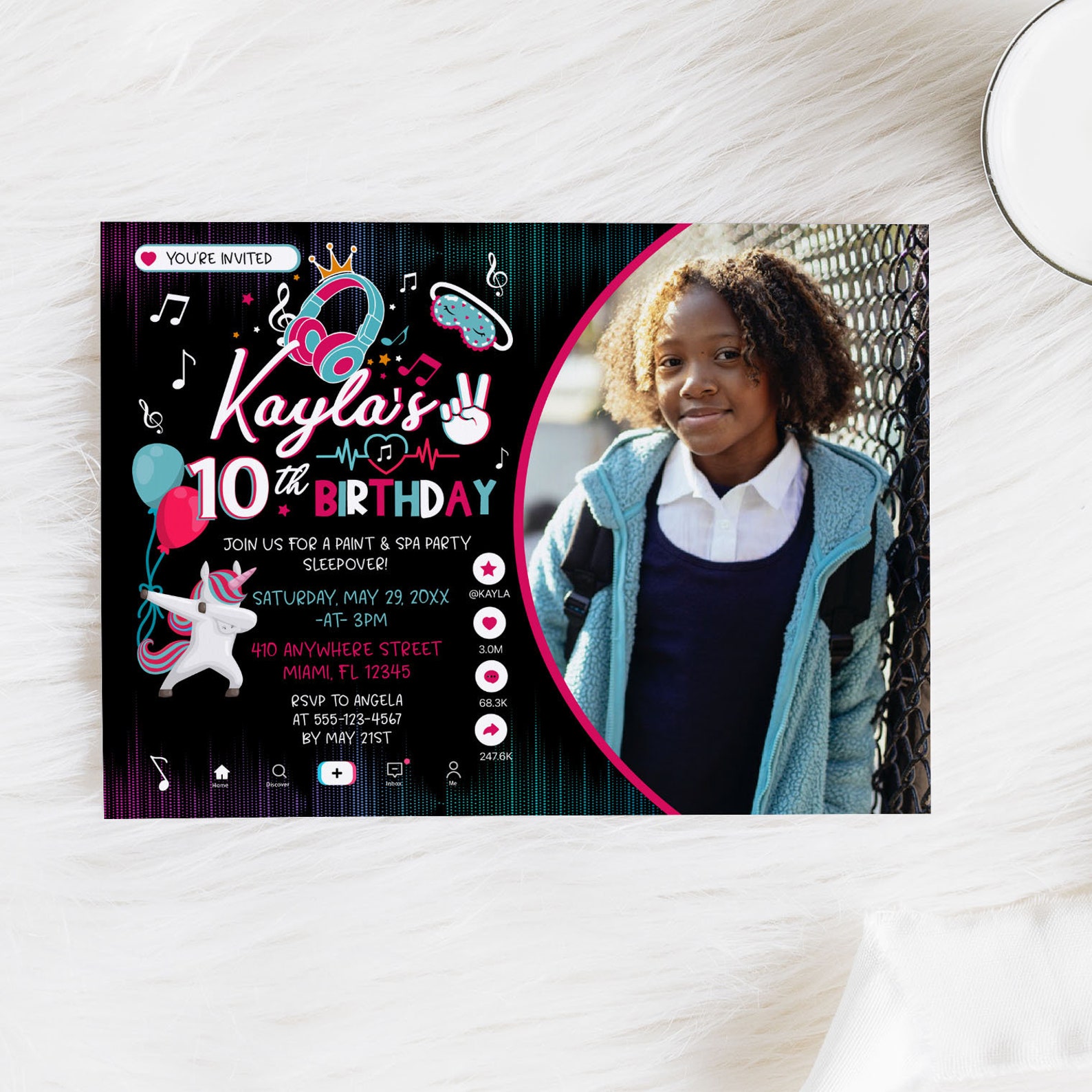 EDITABLE Invitation Music Dance Party Birthday Invitation - Etsy