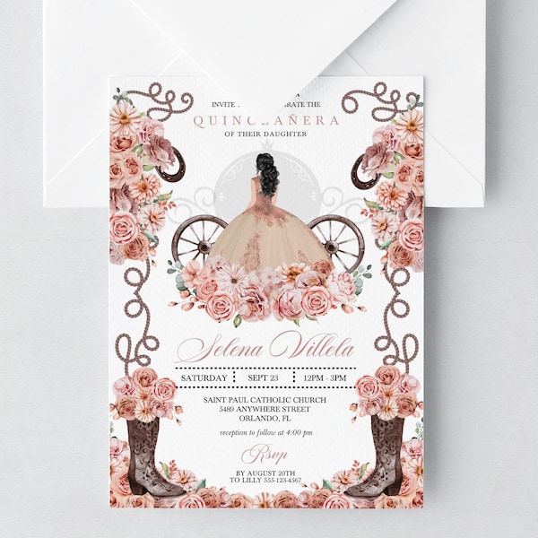 Printable Invitations Western Quinceanera - Etsy