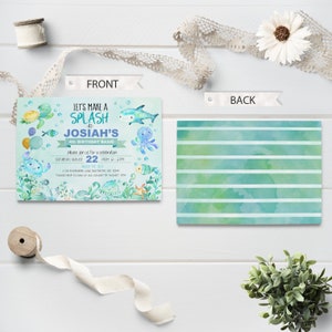 EDITABLE Invitation, Splash Birthday Invitation, Birthday Invite ...