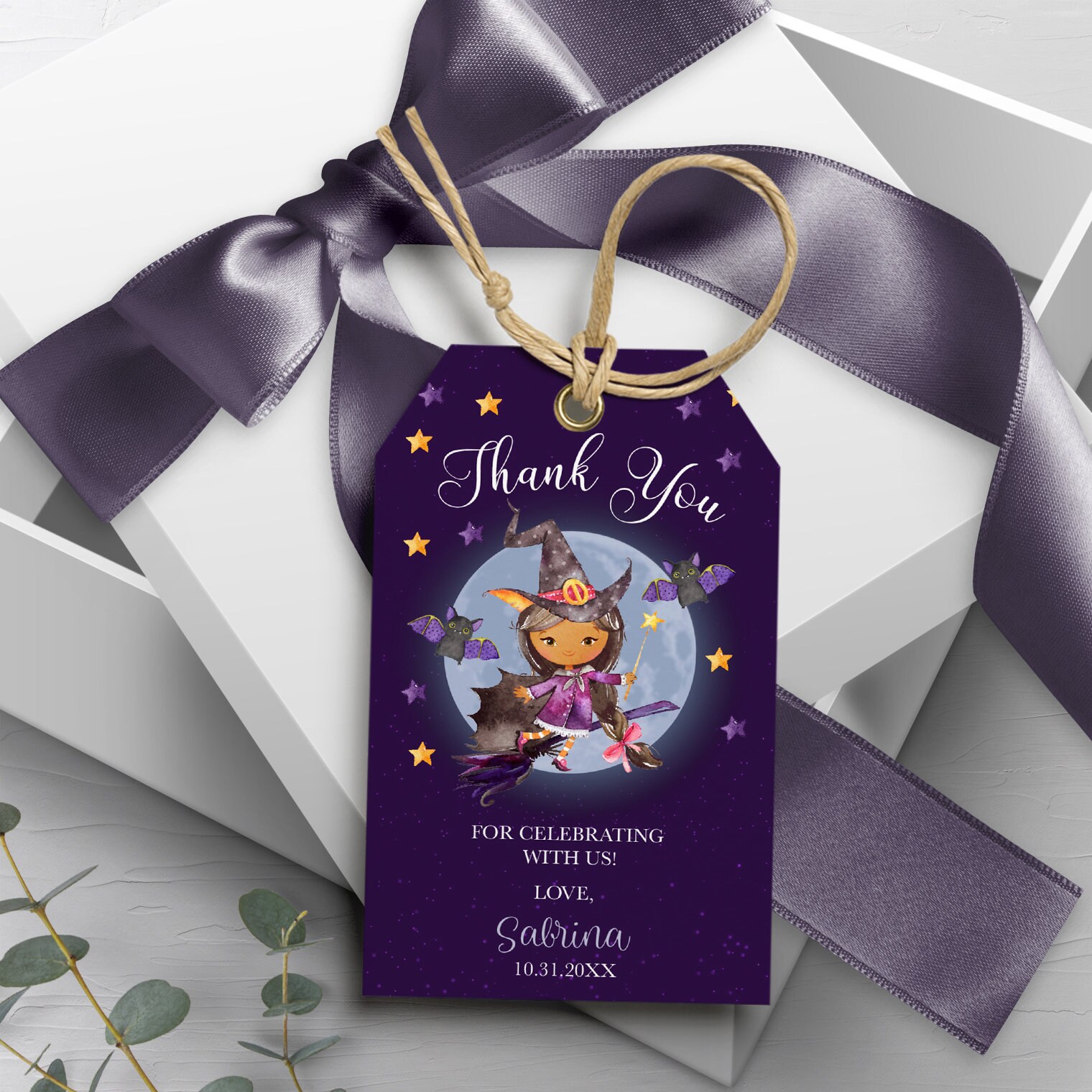 Little Witch Halloween Favor Tag Gift Tag Printable Favor - Etsy
