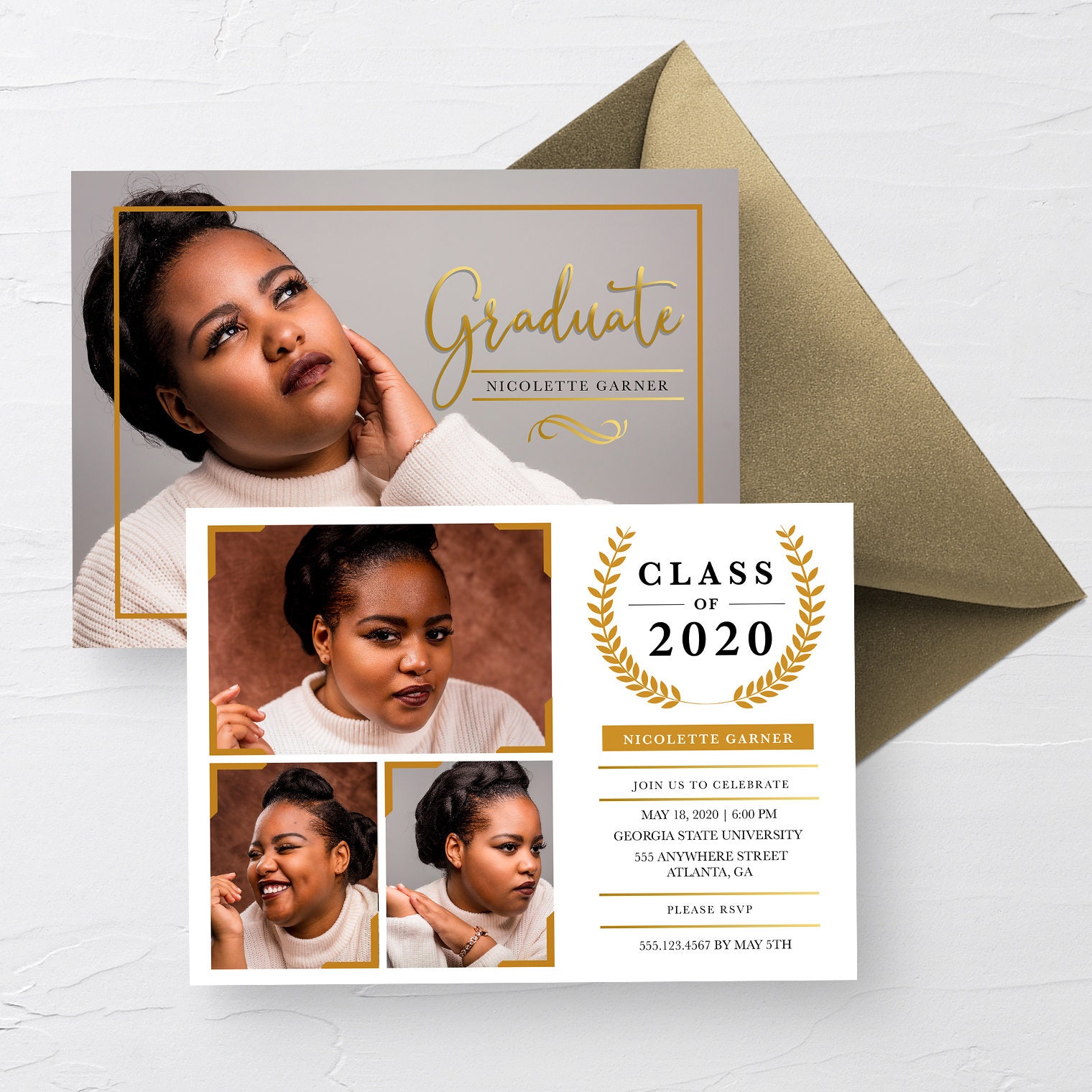EDITABLE Invitation Graduation Announcement Graduation Party - Etsy