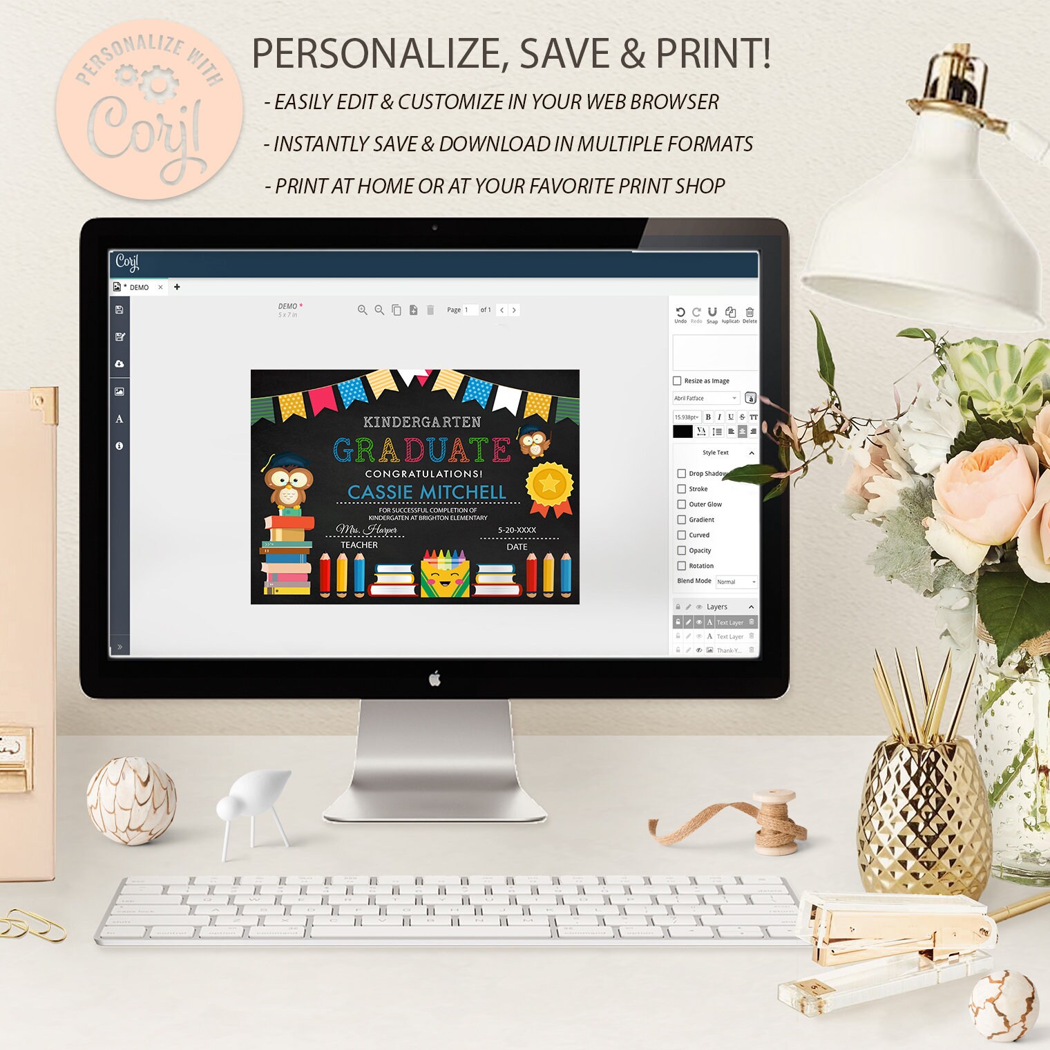 EDITABLE Kindergarten Graduation Certificate, Diploma, Preschool ...