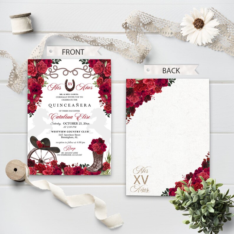 Invitación EDITABLE Invitación de Quinceañera de Botas - Etsy México