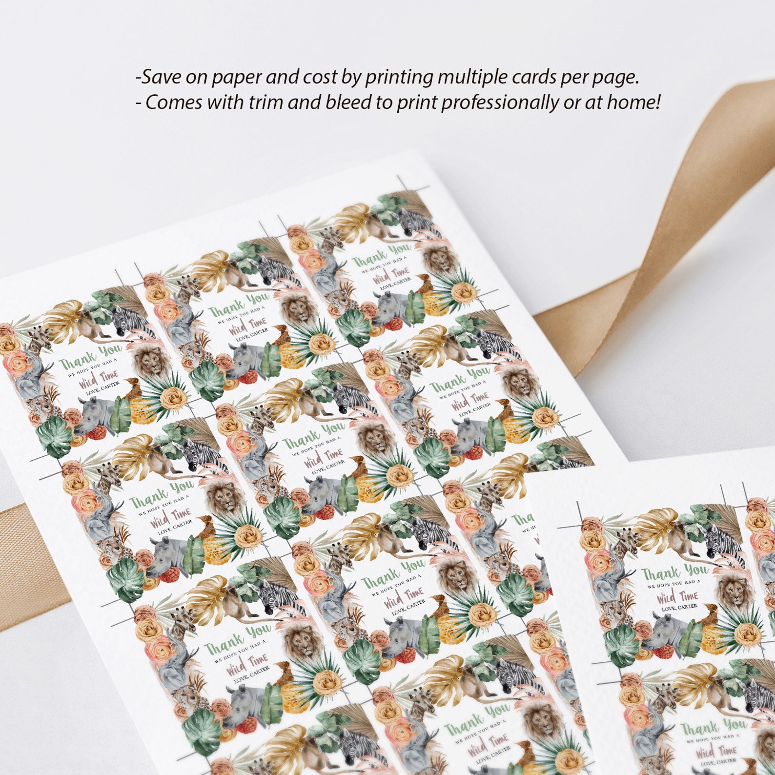 EDITABLE Invitation Boho Jungle Safari Two Wild Birthday - Etsy