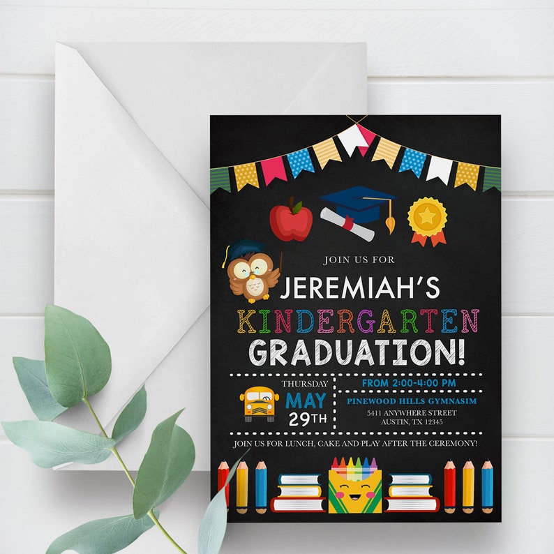 EDITABLE Invitation Kindergarten Graduation Invitation - Etsy