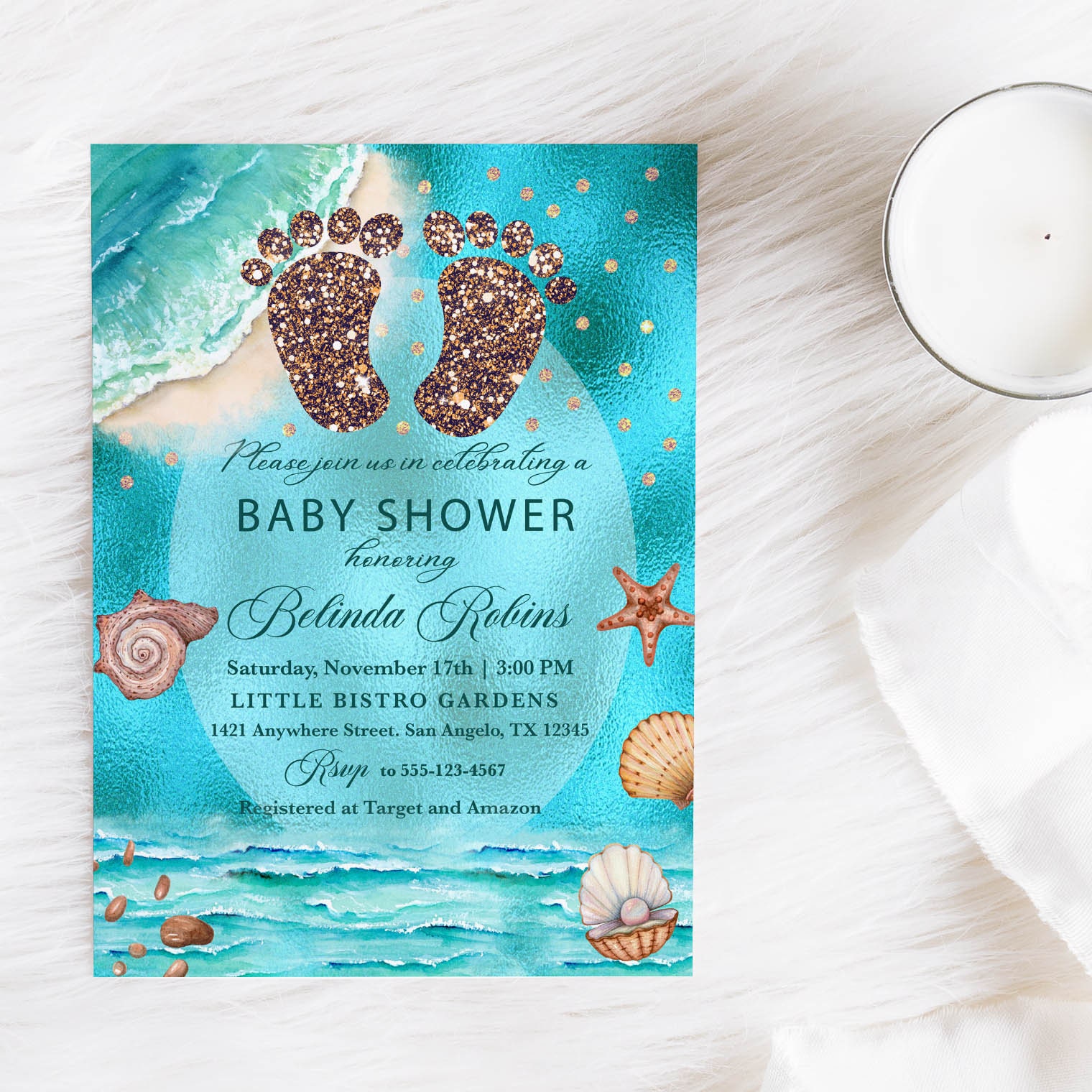 Foot Baby Shower Invitations