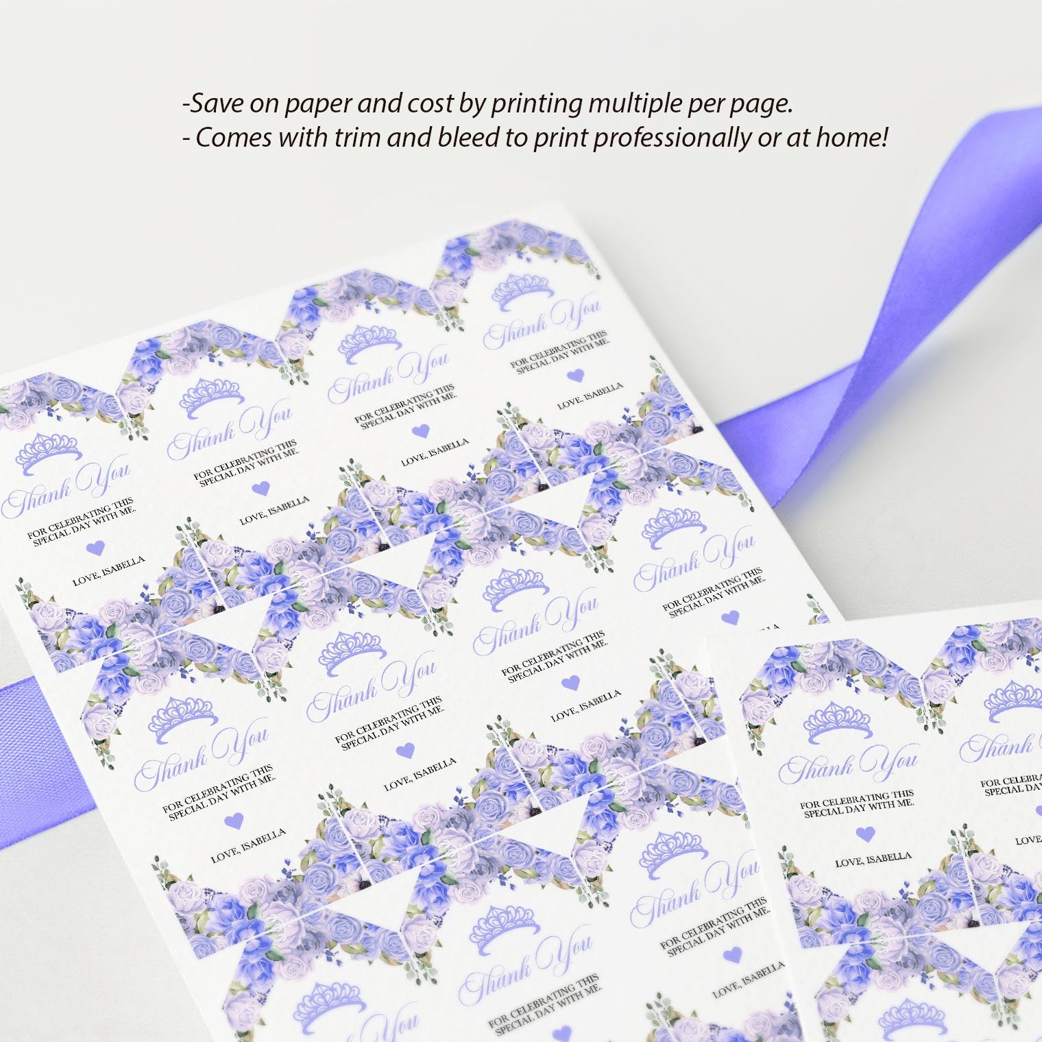 Periwinkle Floral Quinceanera Invitation Bundle (editable Template) - Etsy