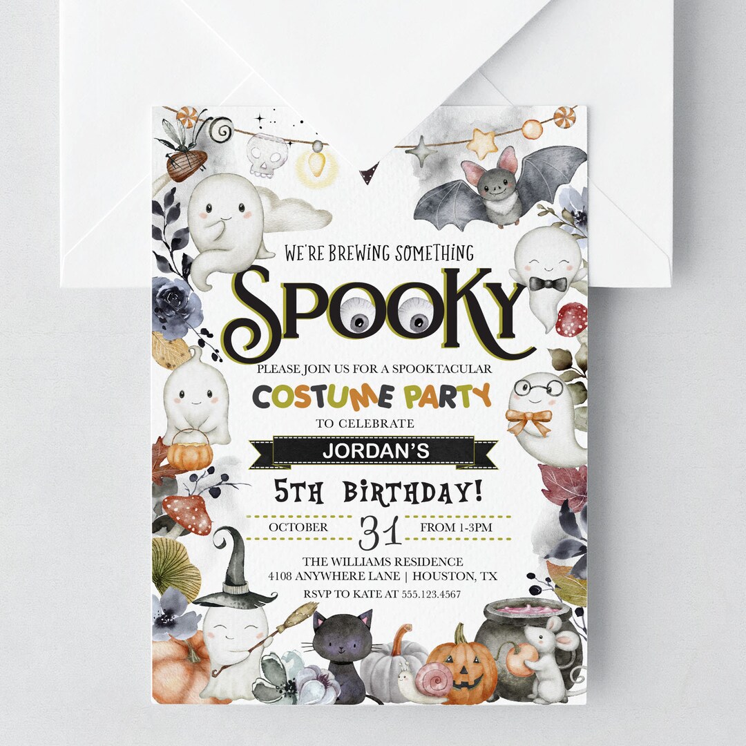 Spooky Costume Party Invitation: Editable Halloween Invite (corjl) - Etsy