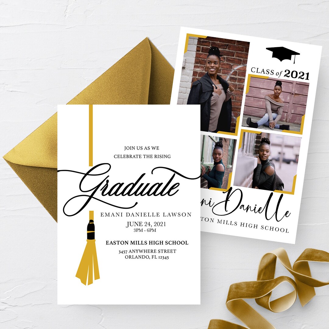 EDITABLE Invitation, Graduation Announcement, Graduation Party ...