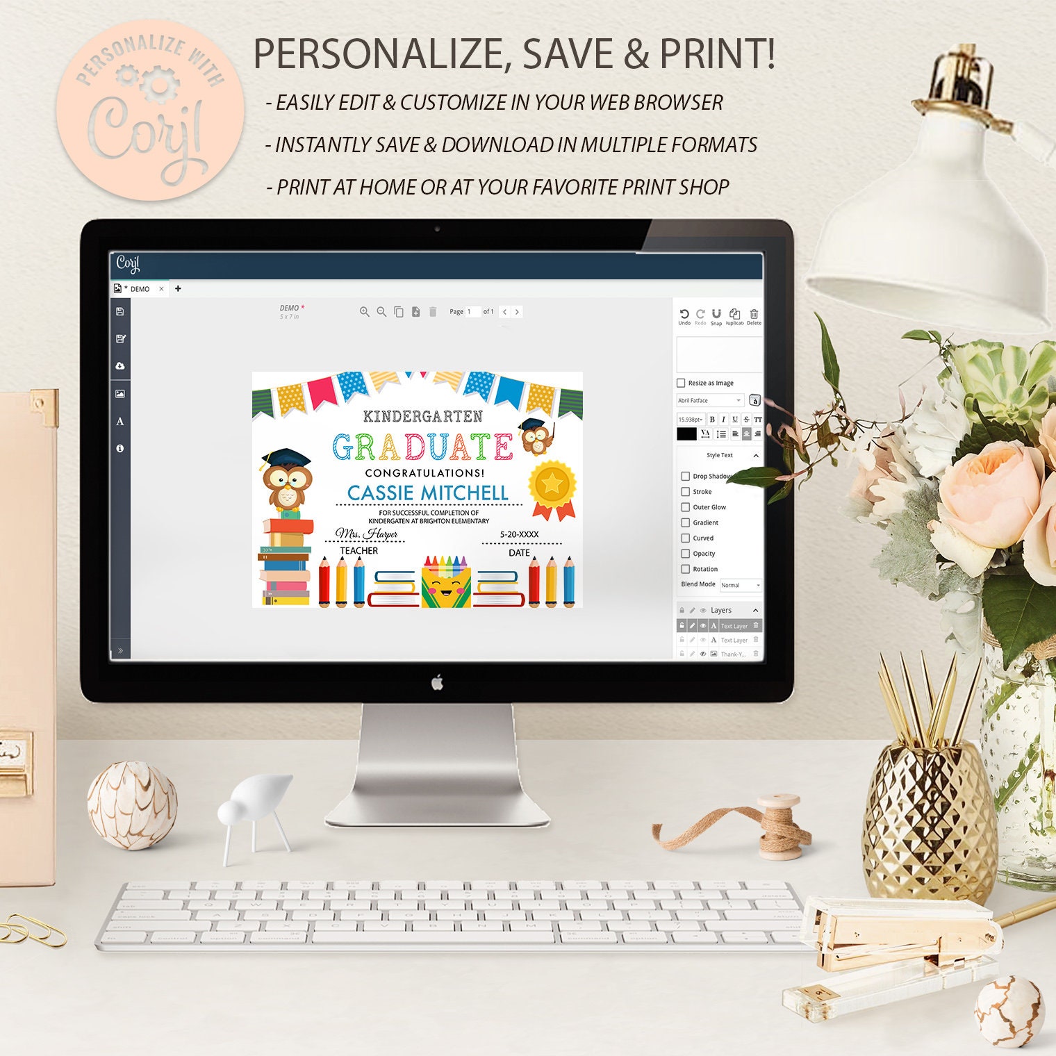 EDITABLE Kindergarten Graduation Certificate Diploma - Etsy