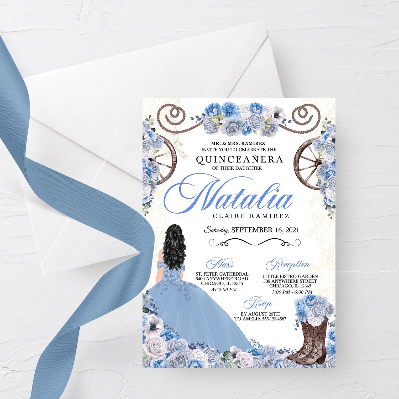 Invitación EDITABLE Invitación de Quinceañera con Botas - Etsy México