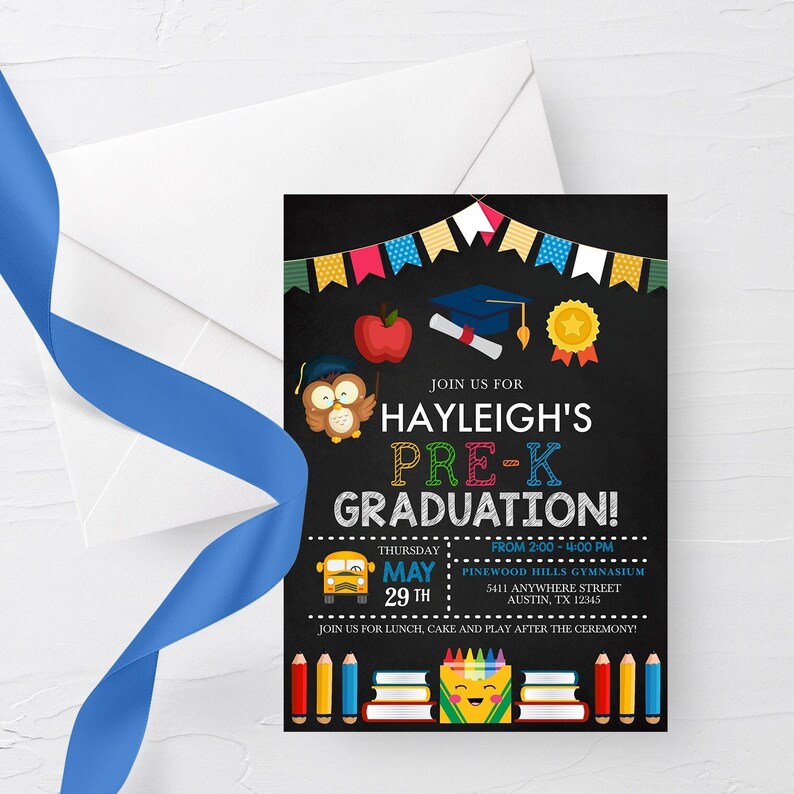 EDITABLE Invitation Pre-k Graduation Invitation Graduation - Etsy